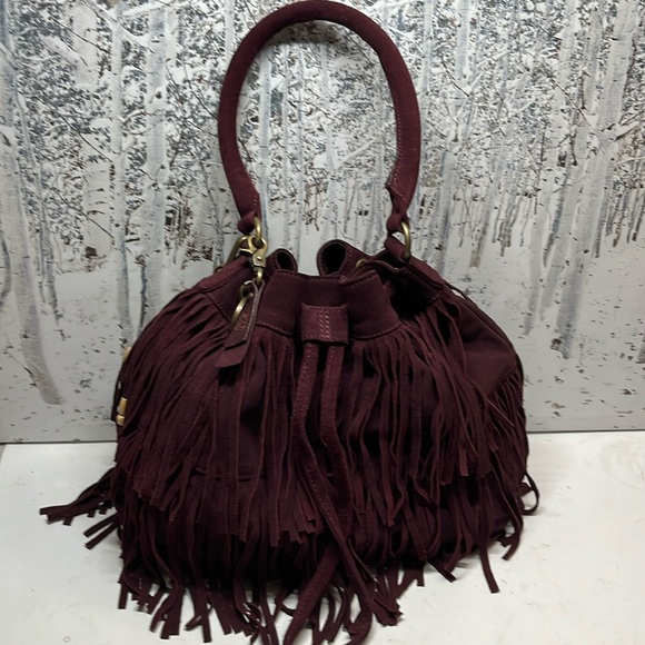 FRYE AND CO. | Bags | Frye And Co Womens Fringe Suede Leatherbag Boho ...